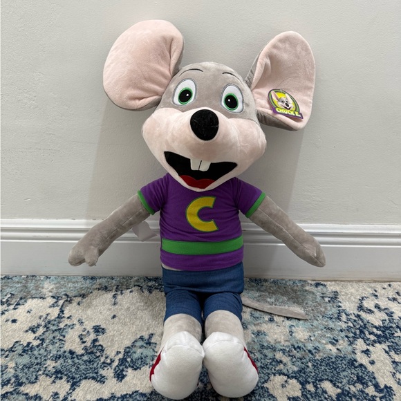 chuck e. cheese | Toys | Chuck E Cheese Plush Toy Gray And Purple ...